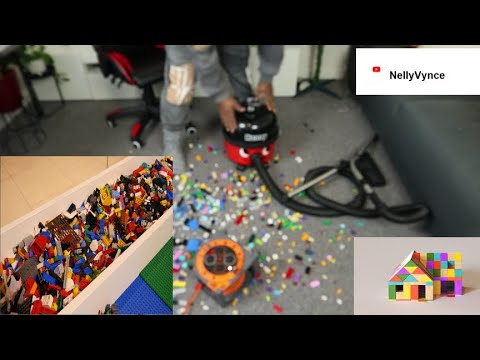 Henry Vacuum Cleaner Doing A big Job Vacuuming the Lego Classic Bricks ...