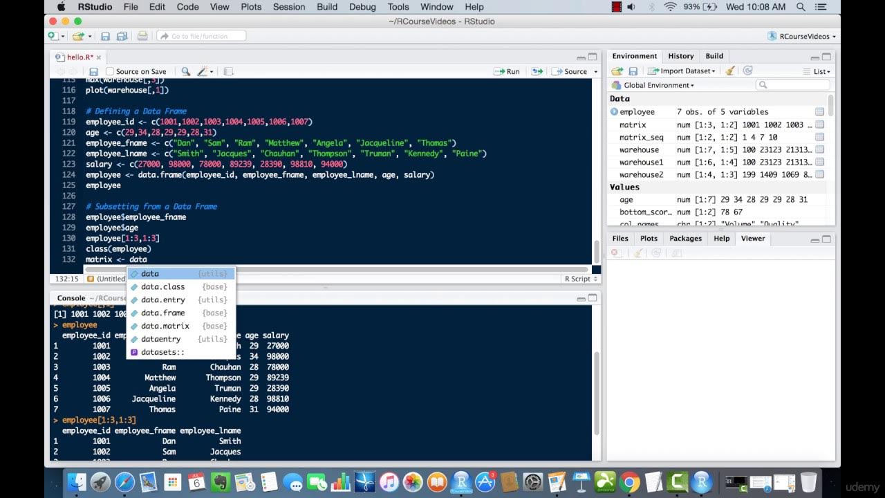 Subsetting a Data Frame in R - YouTube