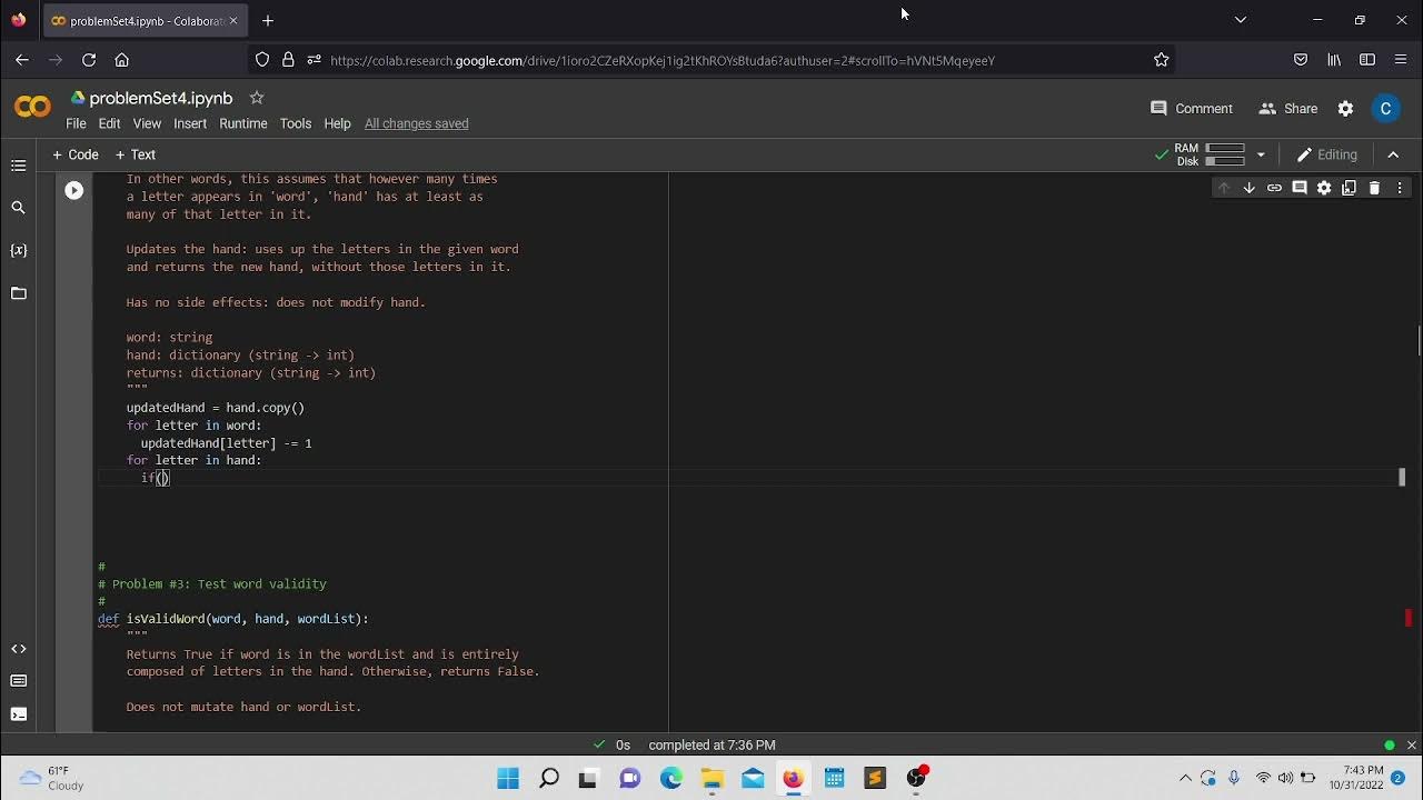 CPSC 2100 word game 2 - YouTube