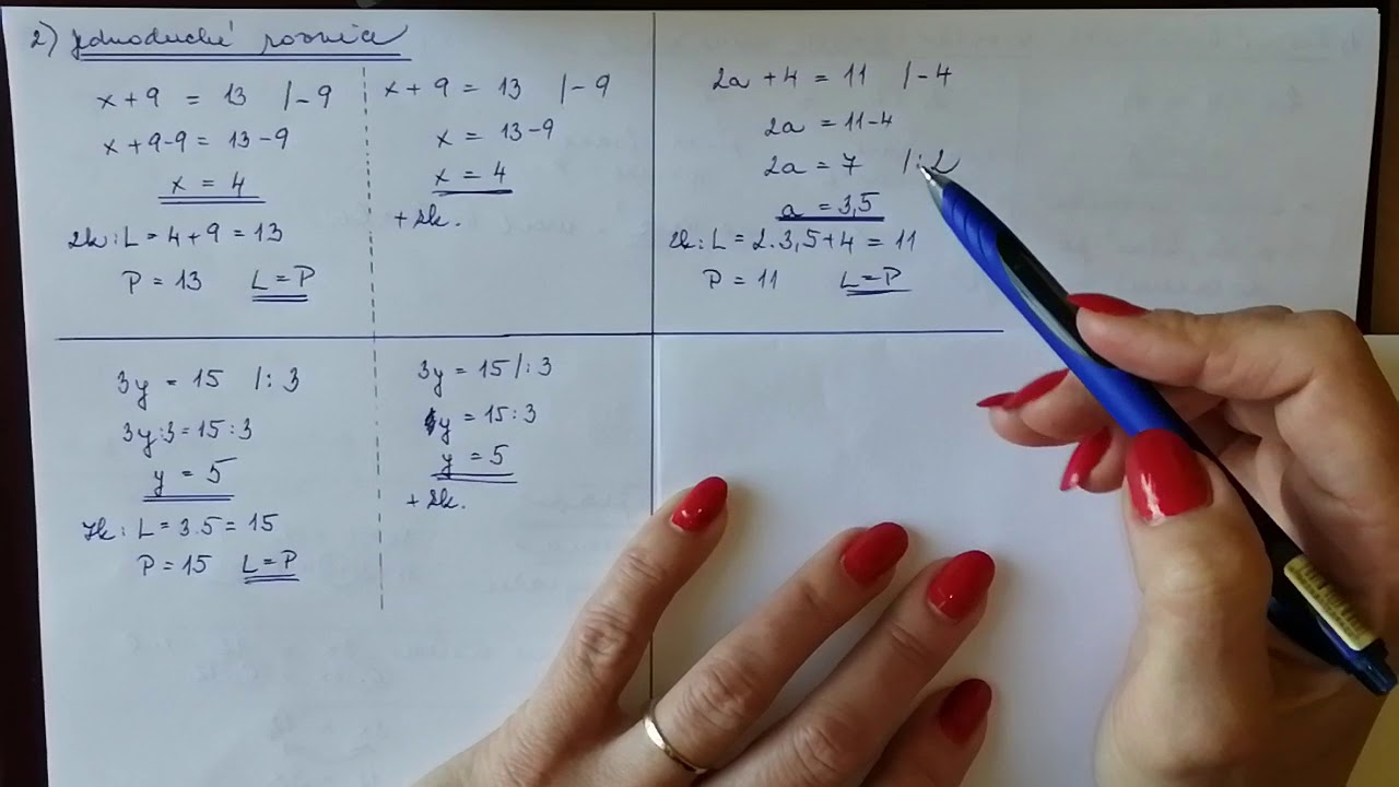 2 řešení LR jednoduché rovnice - YouTube