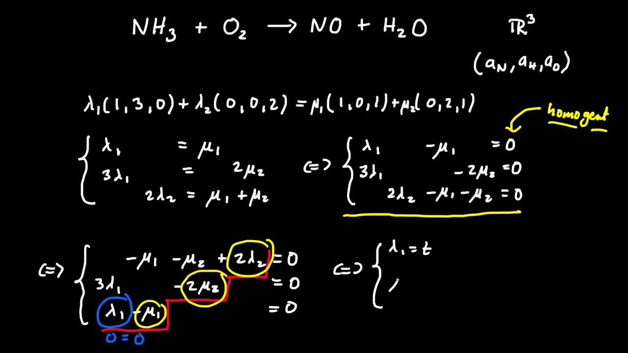 Linjära ekvationssystem del 7 - tillämpning, kemisk reaktion - YouTube