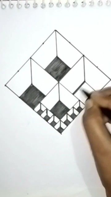 3D box drawing #3dillusiondrawing #3dboxdrawing - YouTube