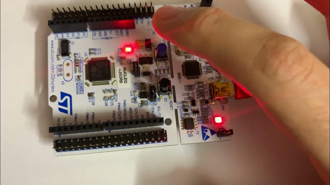 LED toggle using push-button on STM32L053 - YouTube