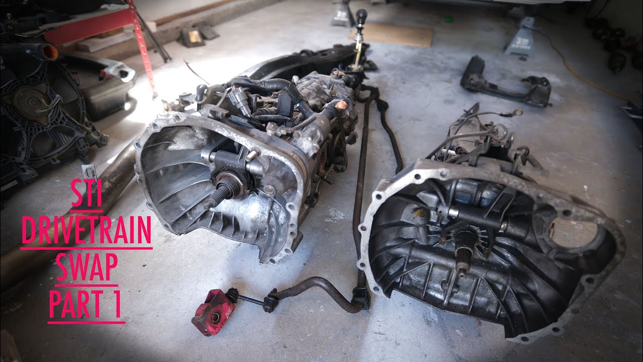 Subaru STI Drivetrain Swap Part 1 - YouTube