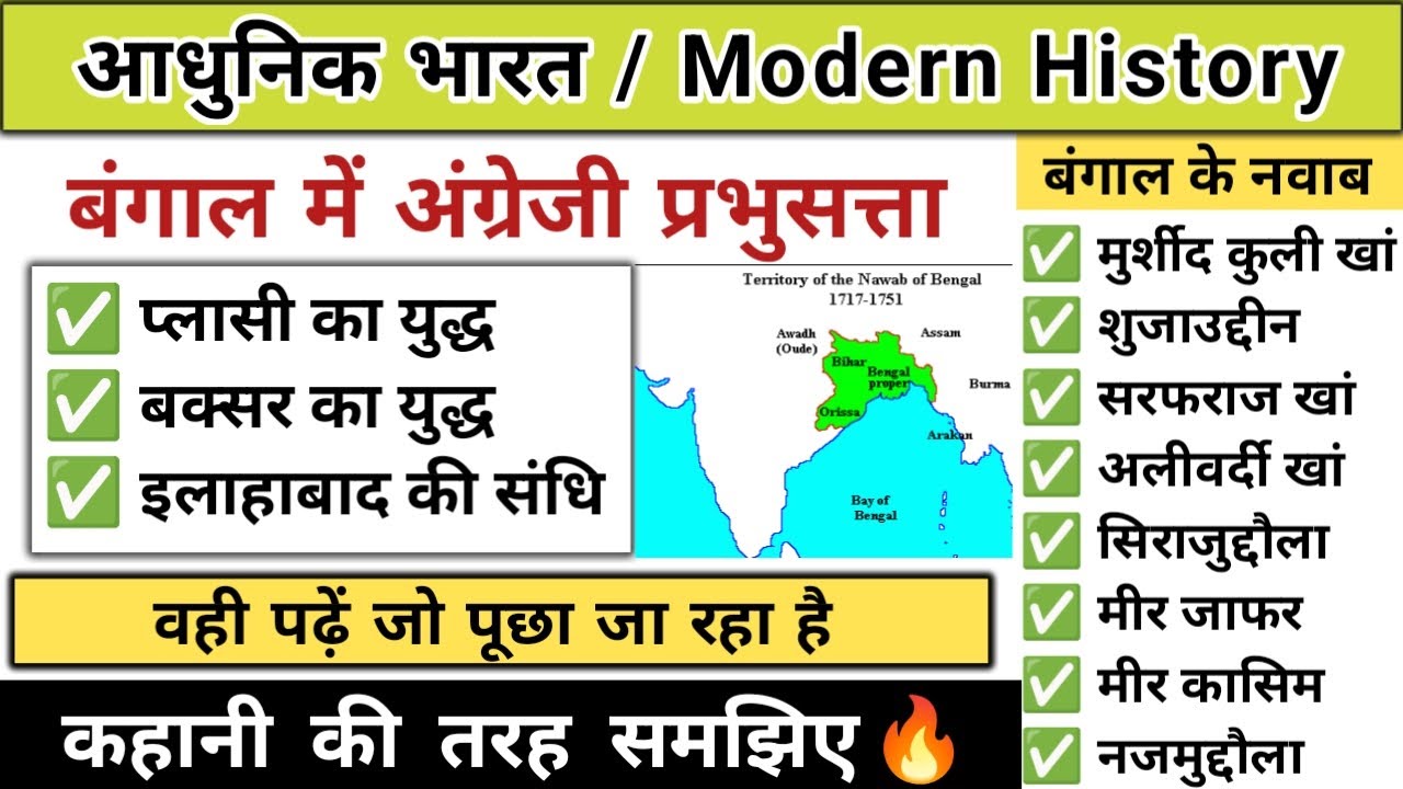 प्लासी और बक्सर का युद्ध | plasi aur baksar ka yudh | modern history ...