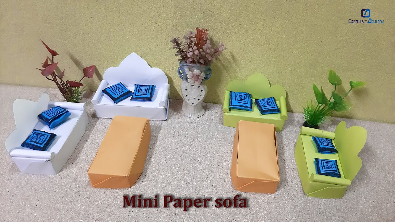 DIY New Paper Craft | MINI PAPER SOFA | Paper Crafts For School | Easy ...