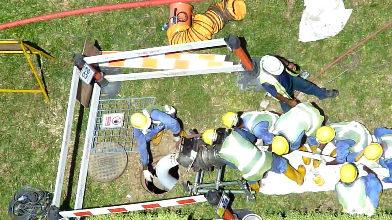 Screeching noise by OpenNet fibre cabling work - YouTube