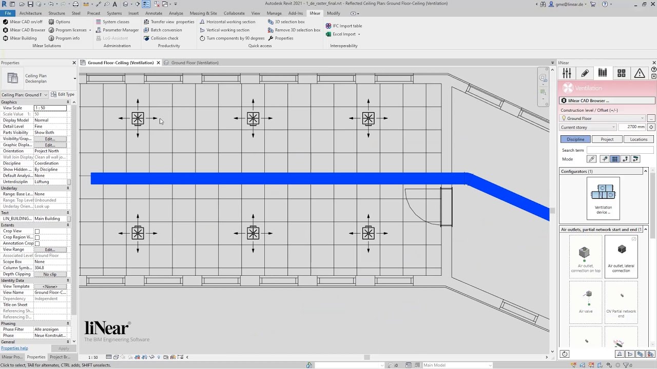 Place components on grid in Autodesk Revit - YouTube