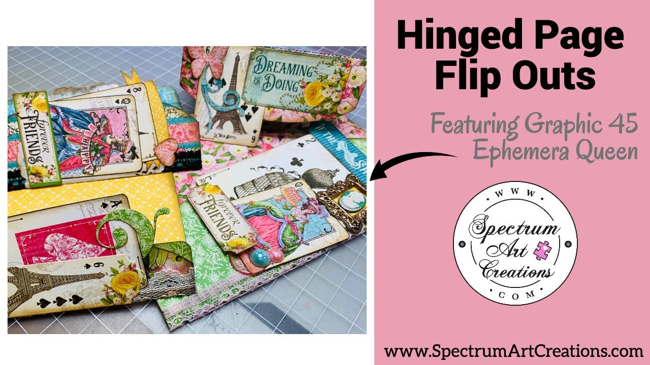FREE TEMPLATE Hinged Page Flip Out - #SpectrumArtCreations - YouTube