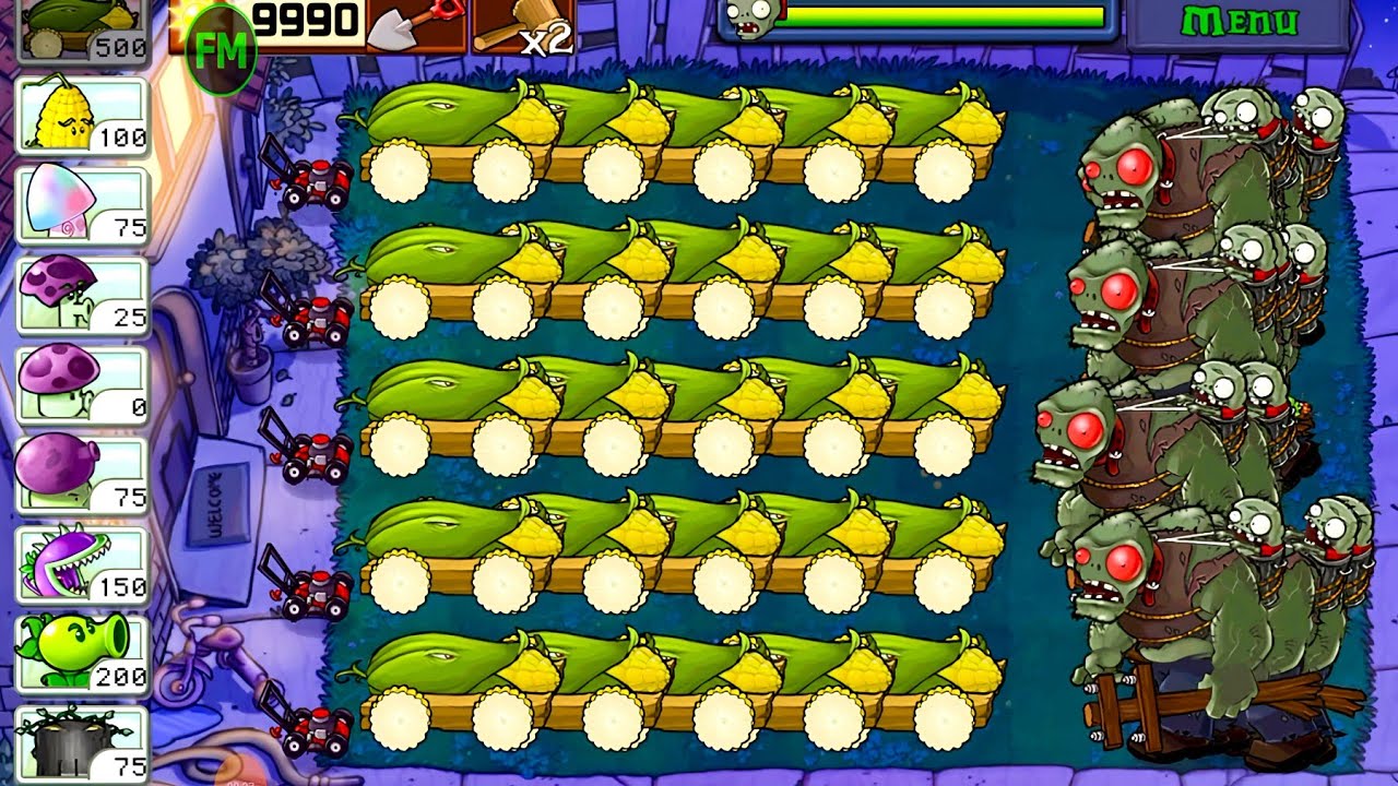 Plants Vs zombies Cob Cannon Vs Giga Gargantuar+Imp Zombies Full ...