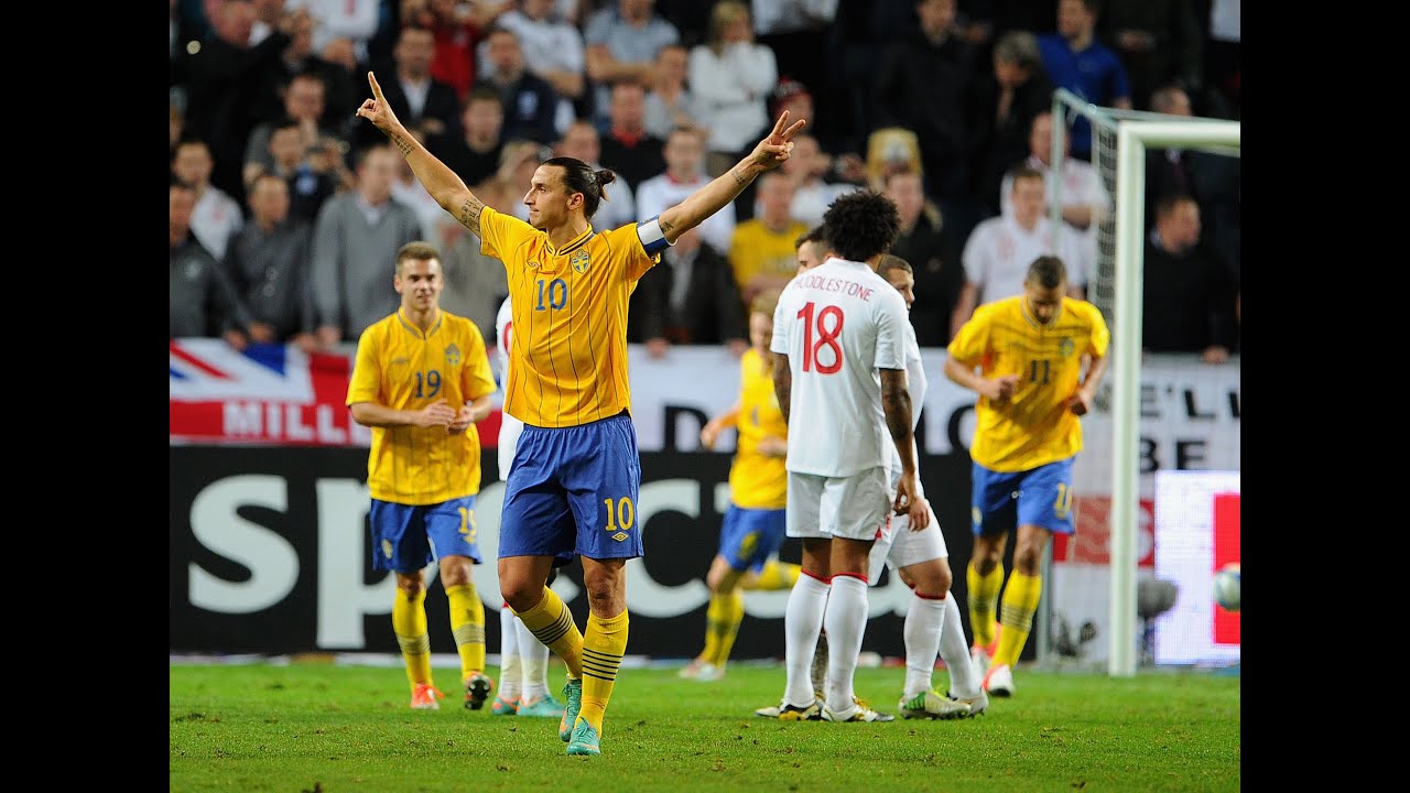 Record breaking Zlatan the hero as Sweden beat England 4-2. - YouTube