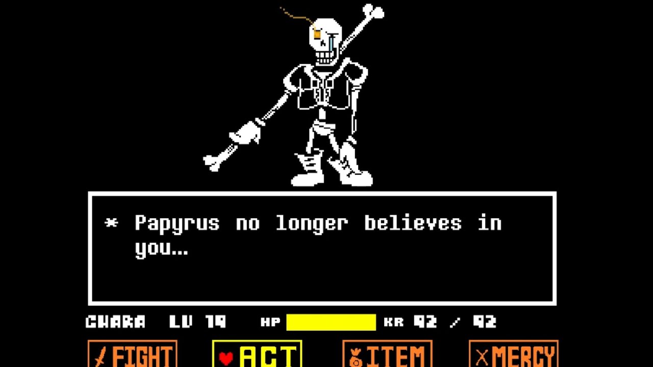 Disbelief Papyrus Regret Ending - YouTube