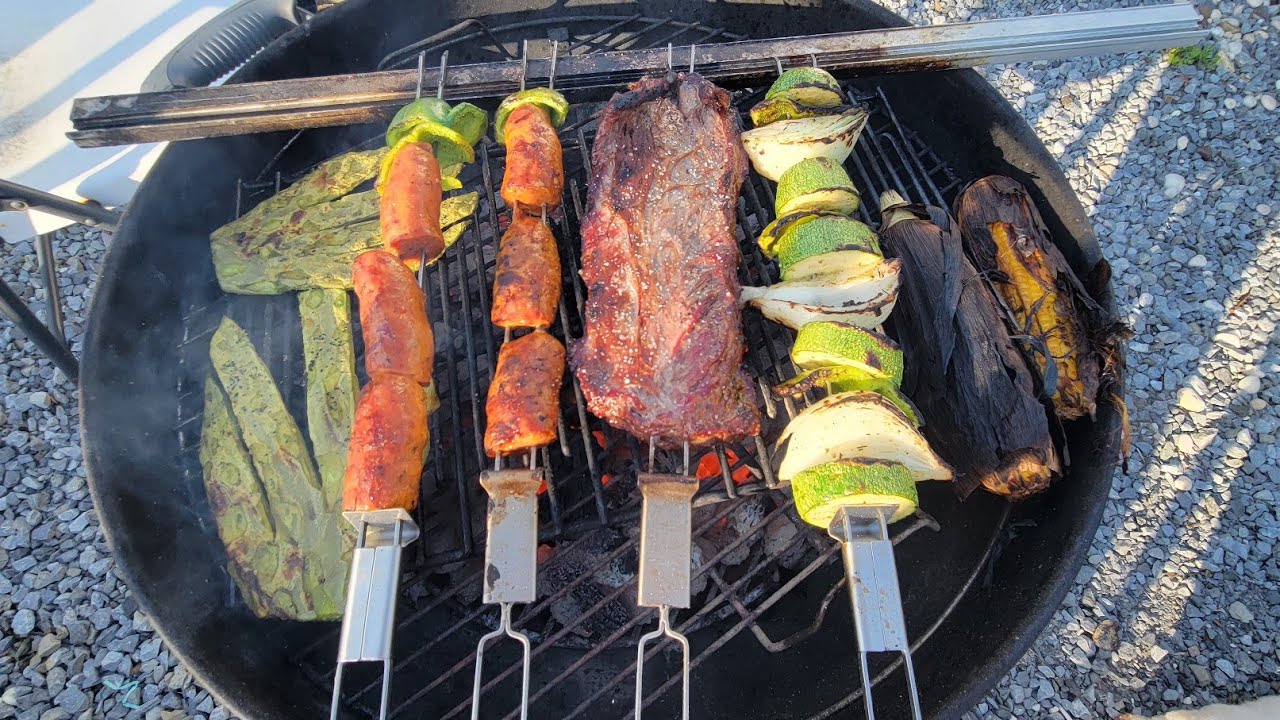 🍡🛑UN DELICIOSO ASADO....CHORIZO,CARNE Y VEGETALES CON UNOS RICOS ...
