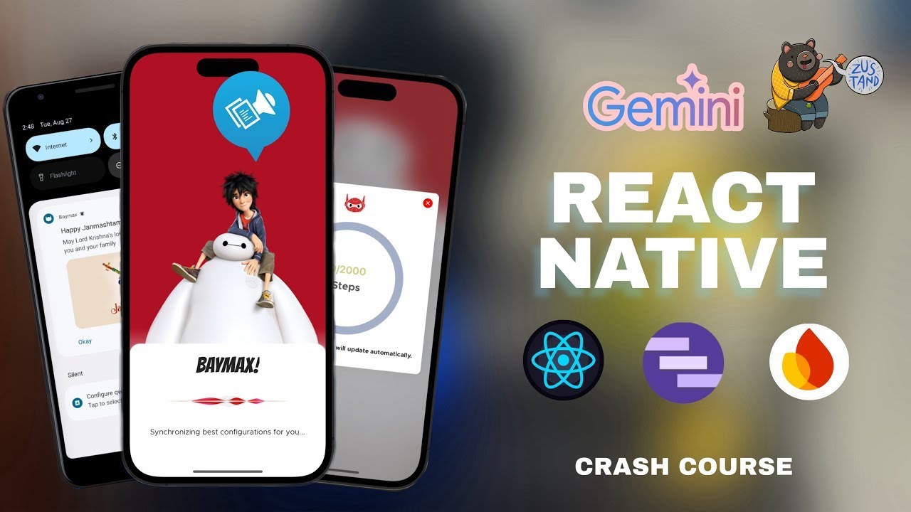 🤖 Baymax™: | Text to Speech | React Native | Firebase Notifee | Steps Counter App - YouTube