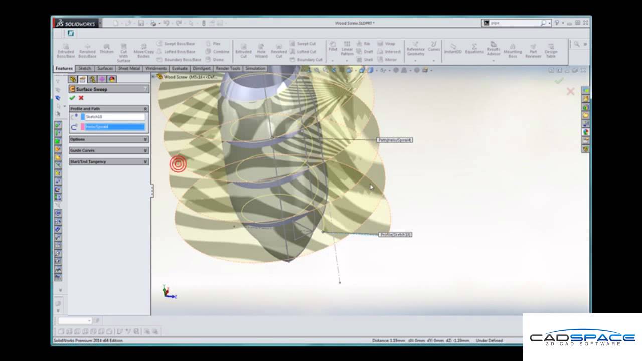 Modelling a Wood Screw in SolidWorks - YouTube