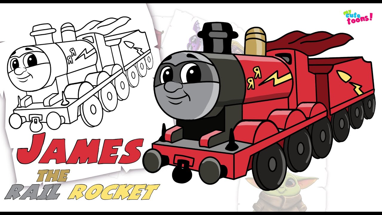 Thomas and Friends: How to Draw James the rail rocket | Drawing ...