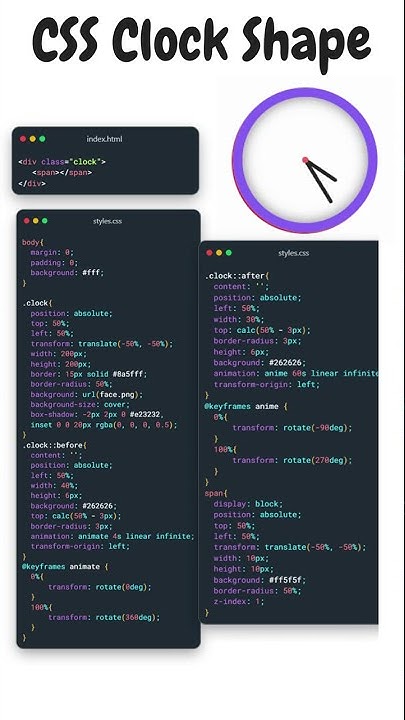 Pure Css Clock Shape Css Animation Effect Youtube 