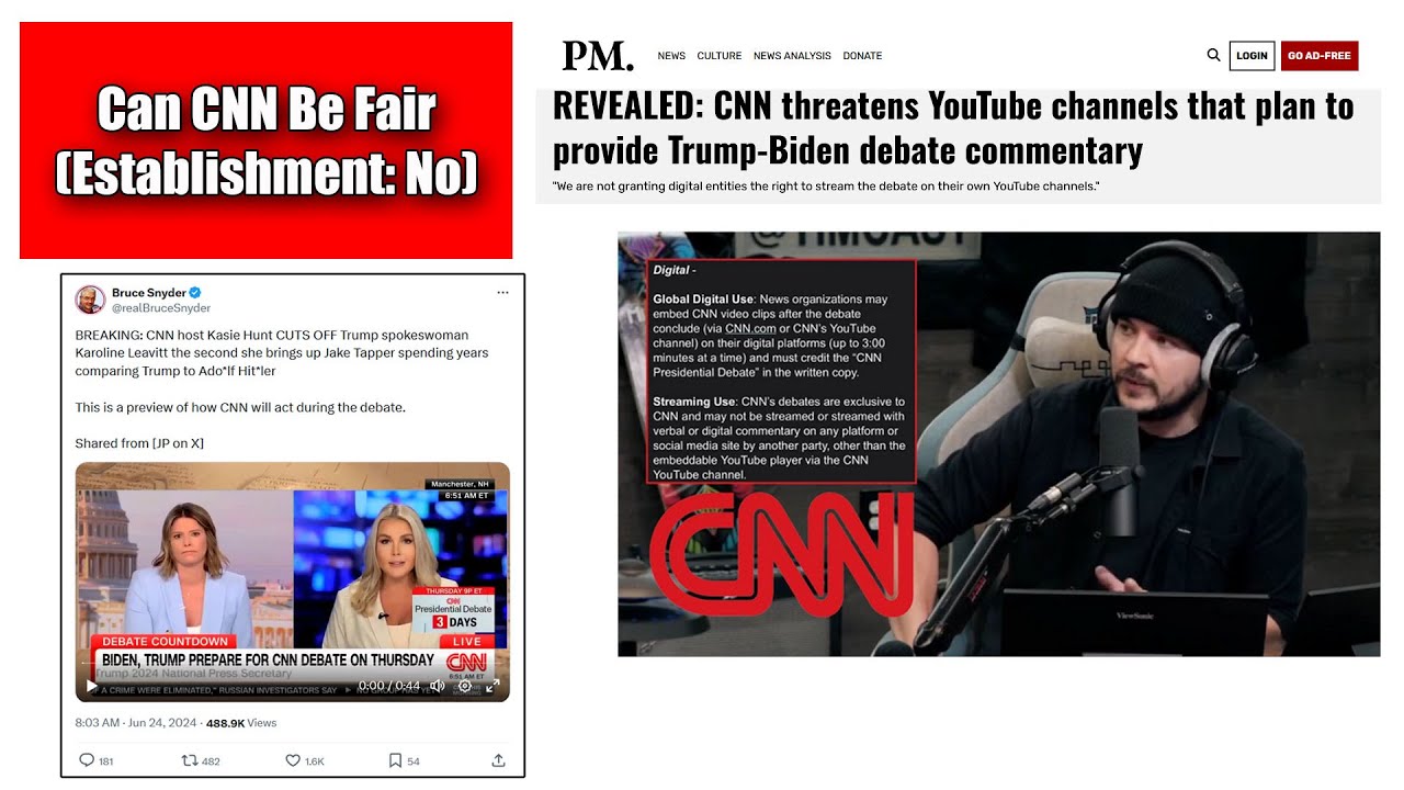 CNN Threatens YouTube With Copyright Violation If YouTubers Stream Debate Commentary - YouTube
