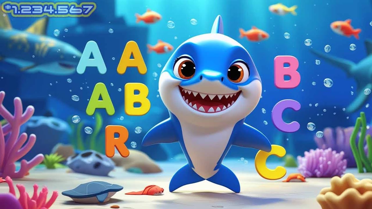Baby Shark Learns Alphabet ABC | ABCD Song | Nursery Rhymes | Phonics ...