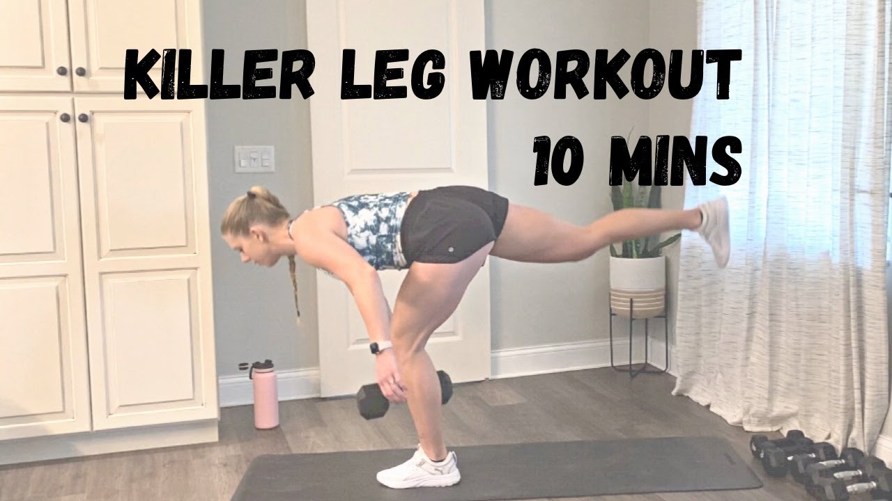 KILLER LEG WORKOUT 10 MINUTES (WITH DUMBBELLS) - YouTube
