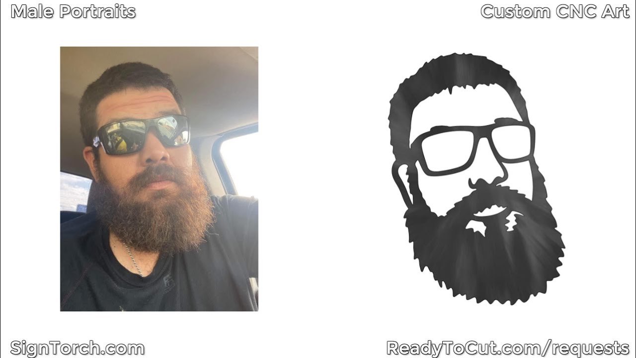 Male Portraits Custom CNC Art - YouTube
