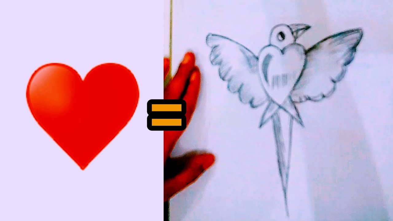 Heart ♥️ = Parrot 🦜 Easy Drawing Step By Step For Beginner#shorts#short ...