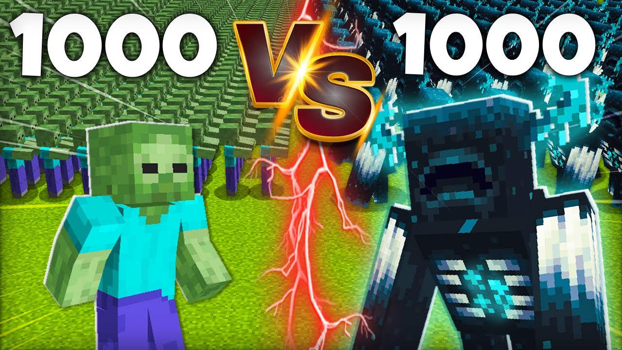1000 WARDENS ARMY vs 1000 ZOMBIE ARMY EPIC MOB BATTLE In Minecraft ...