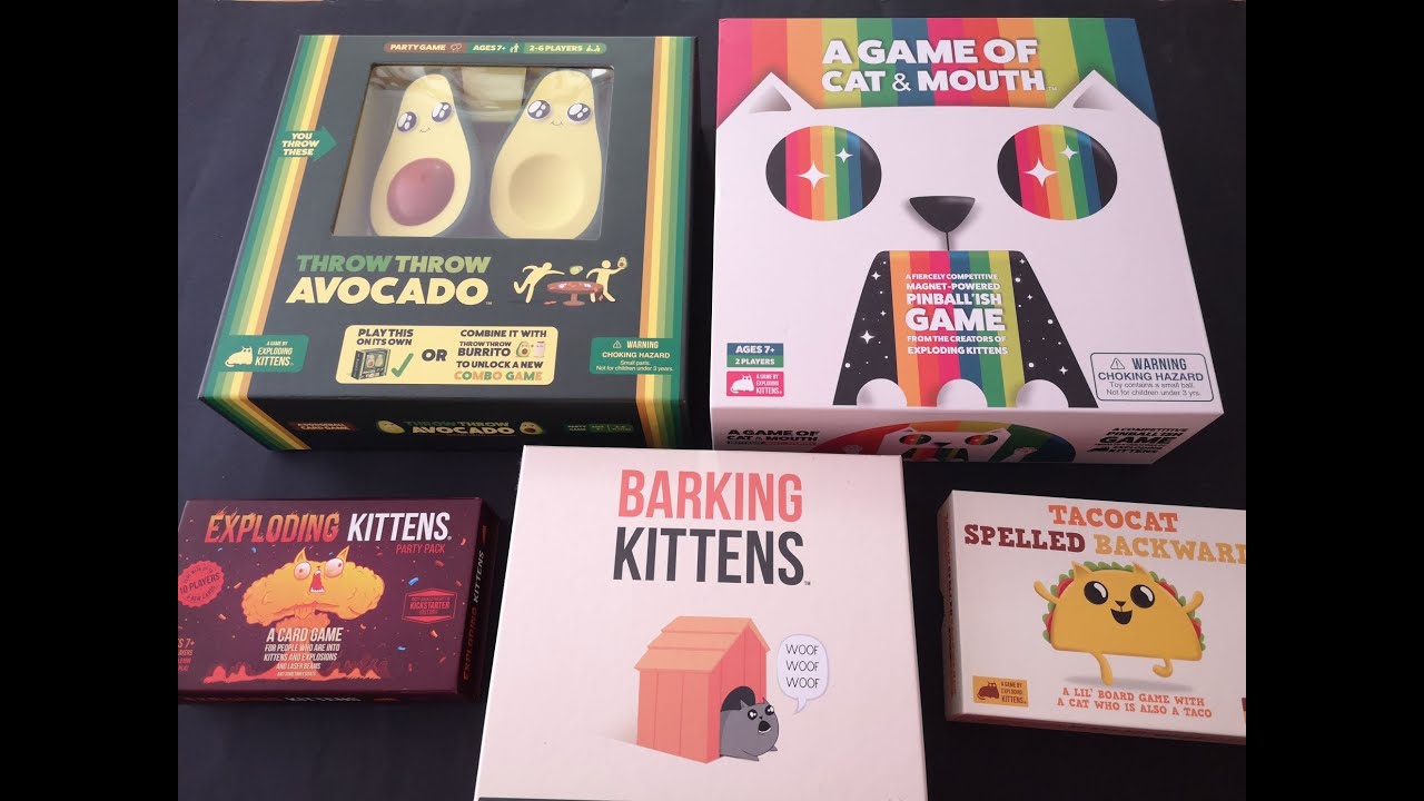 Exploding Kittens Mystery Bundle - Throw Throw Avocado, Game of Cat and ...
