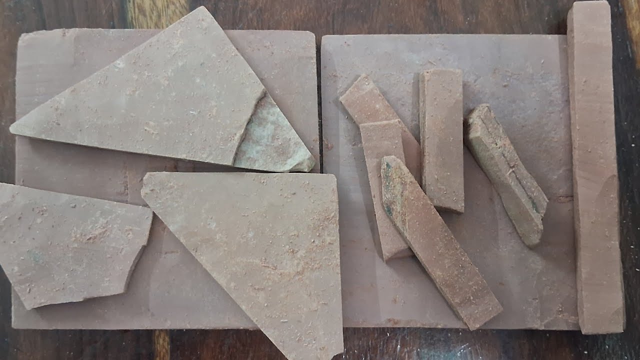 Red slate item (shale,broken slate pencil,triangle,thick slate pencil ...