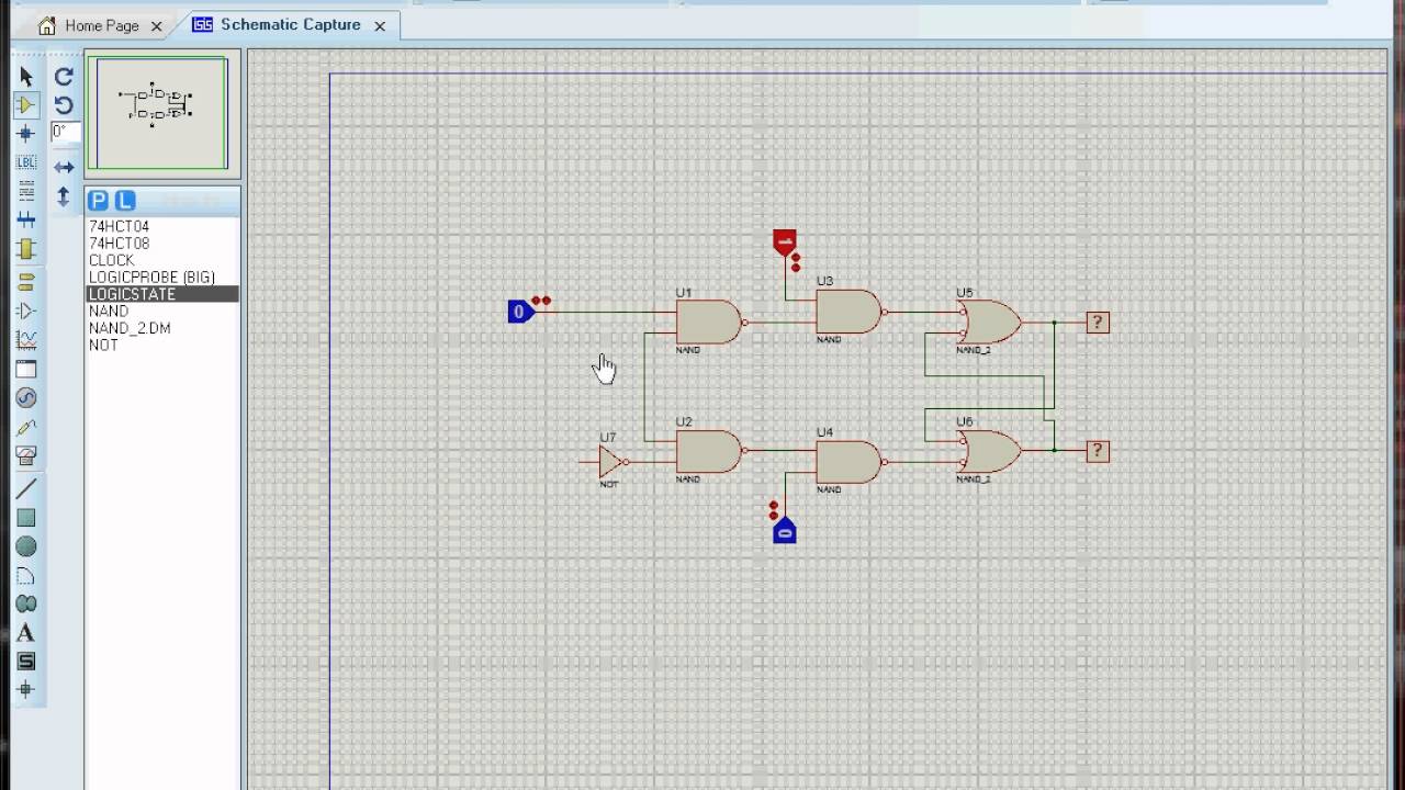 Flip Flop D dengan rangkaian AND Proteus - YouTube