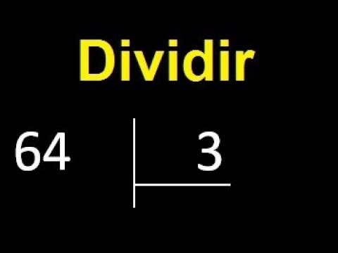 dividir 64 entre 3 , division con resultado decimal - YouTube
