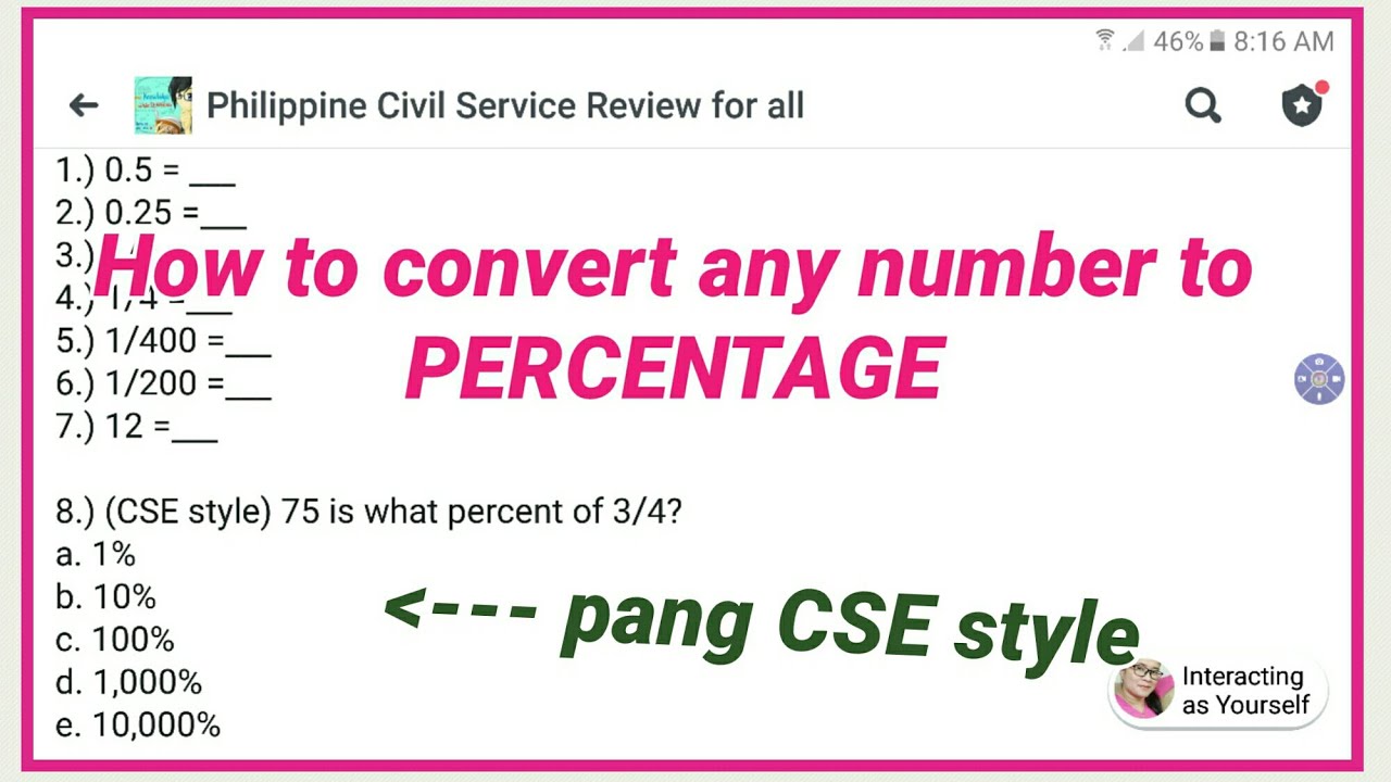 How to convert any number to percentage? | with Civil Service Exam ...