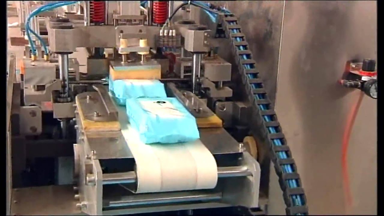 wet wipe packing machine for 30~120 pieces - YouTube