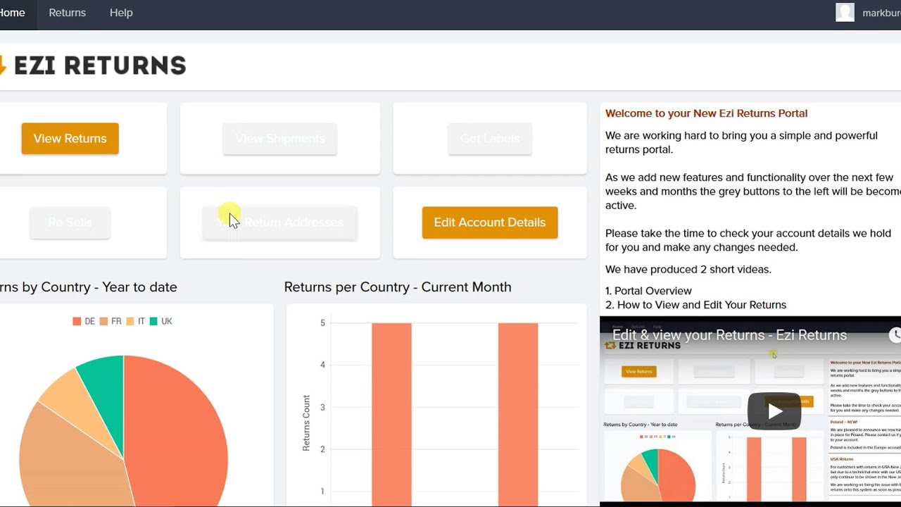 Ezi Returns Portal Overview - YouTube