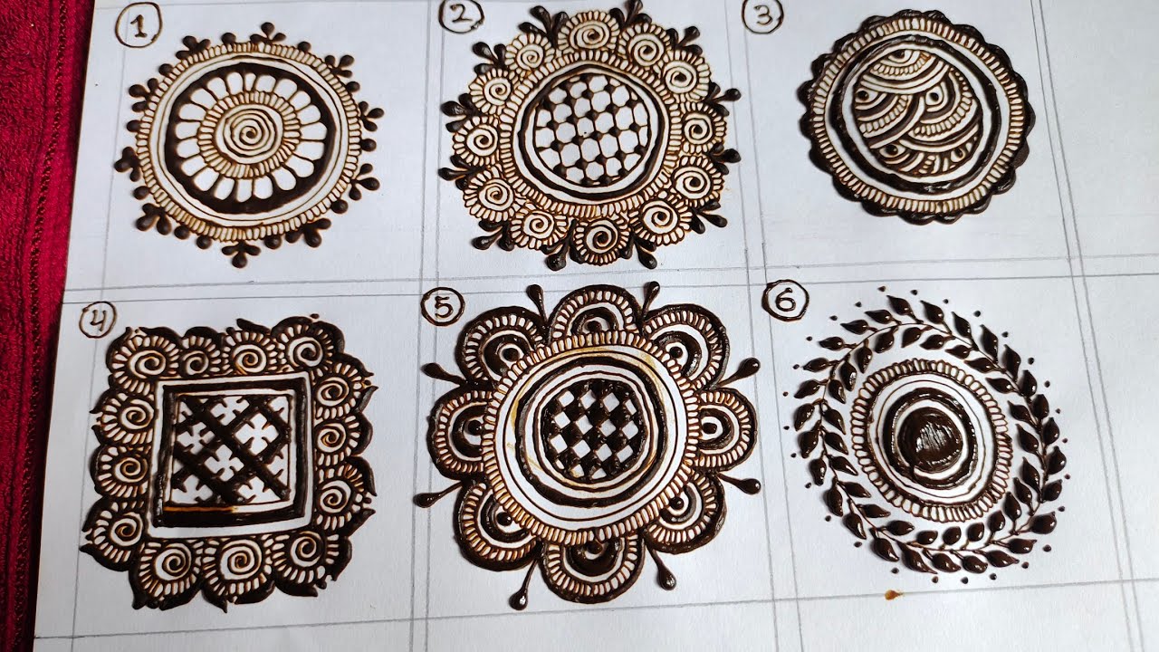 How to create : 6 different types of mandala design/ 6 easy and ...