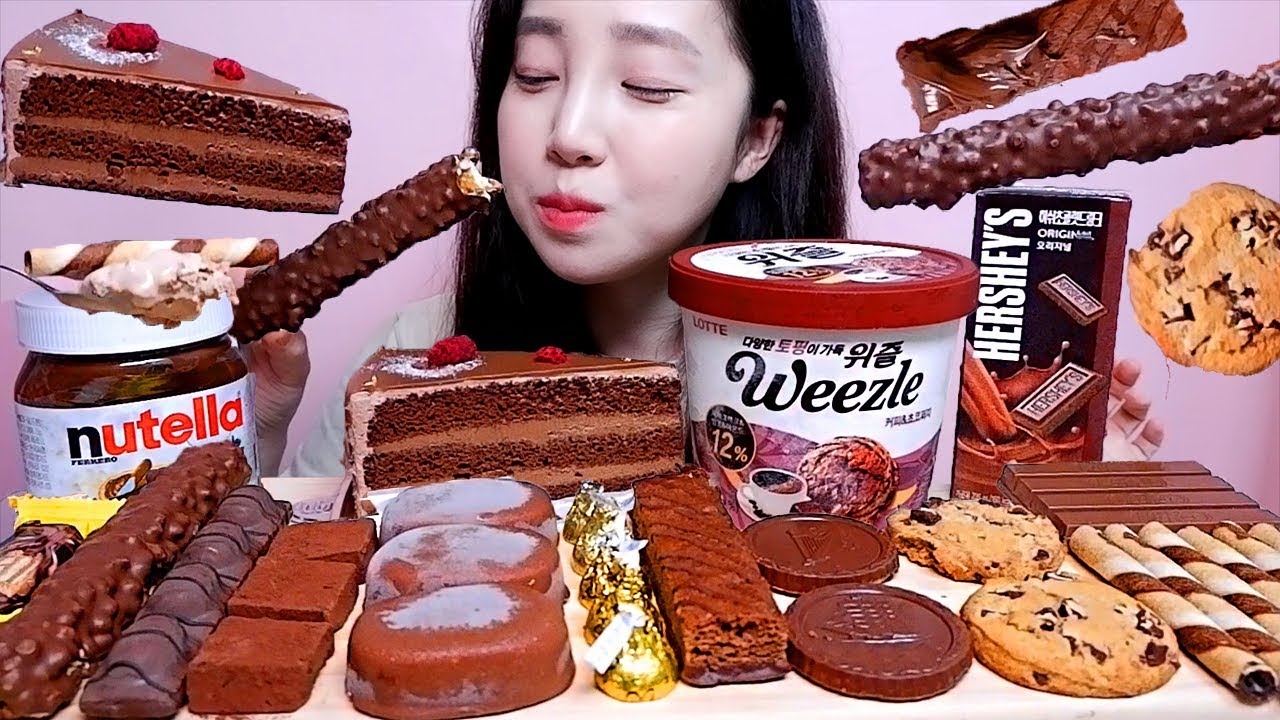 Asmr 초콜릿 디저트 먹방🍫 초콜릿 초코케이크 초콜릿 아이스크림 초코바 초코쿠키 Chocolate Dessert