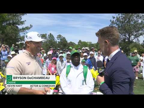Bryson DeChambeau has KEVIN HART as his caddie at the Masters Par 3 Contest 🤣 | The Masters