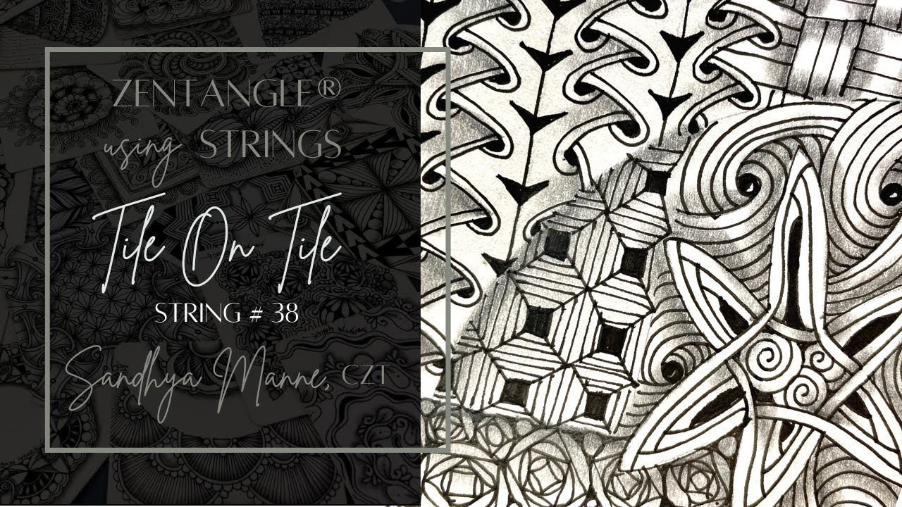Tile on Tile String #38 a tutorial with tangle TAIGA - YouTube