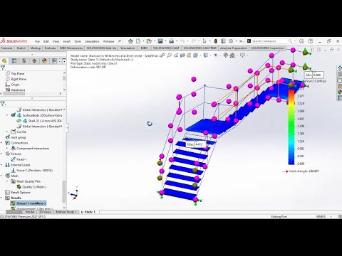 SOLIDWORKS SIMULATION TUTORIAL: STAIR & WELDMENTS ANALYSIS STEP-BY-STEP ...