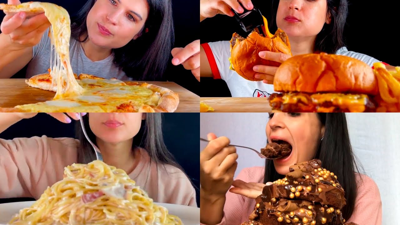 ASMR BEST *ASMeRi* FAST FOOD & CHOCOLATE CAKE *SATISFYING* | MUKBANG ...