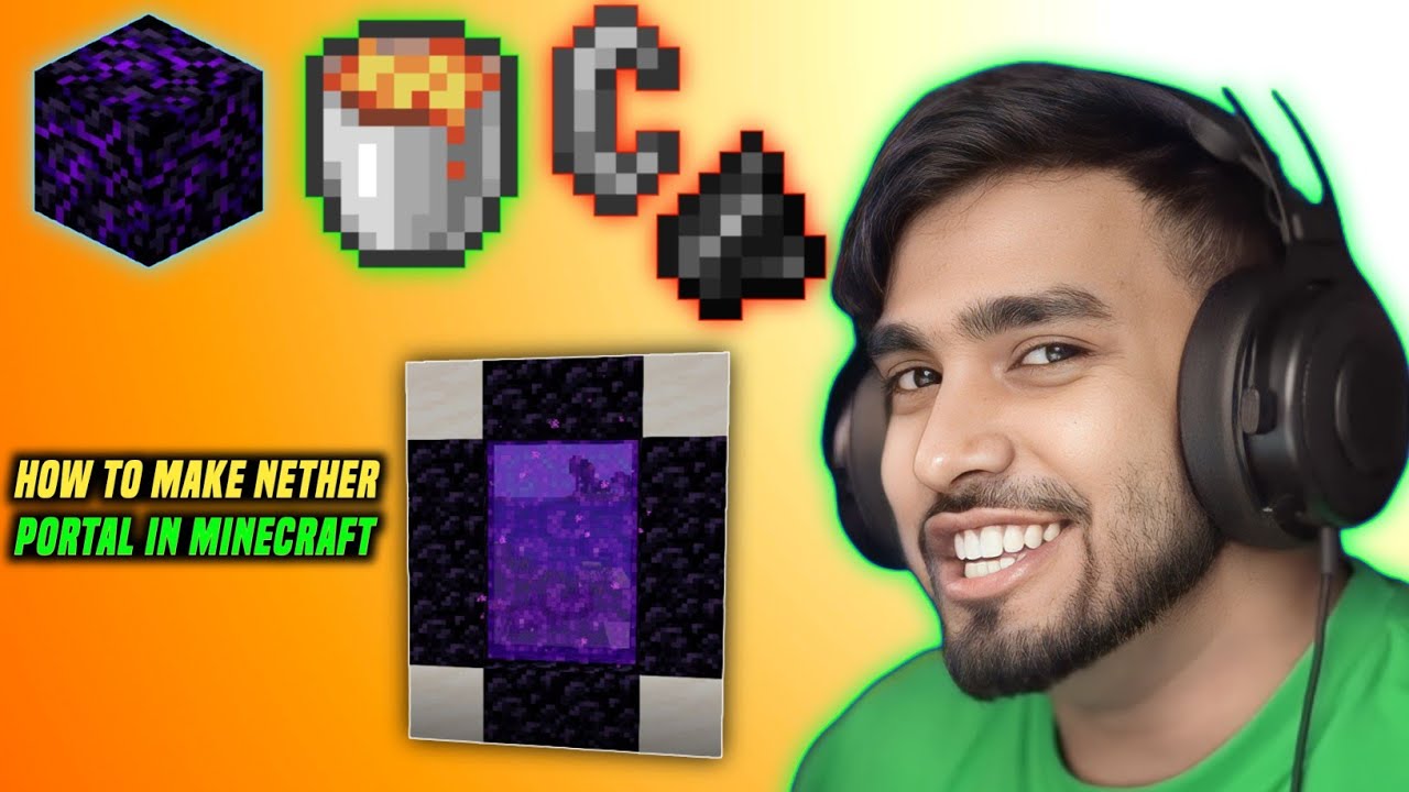 HOW TO MAKE NETHER PORTAL IN MINECRAFT ? EASY & SIMPLE 😃 - YouTube