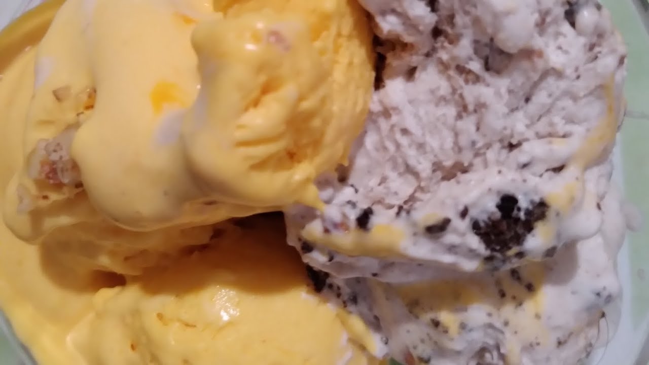 oreo ice cream w/almond | mango ice cream #disert disert - YouTube