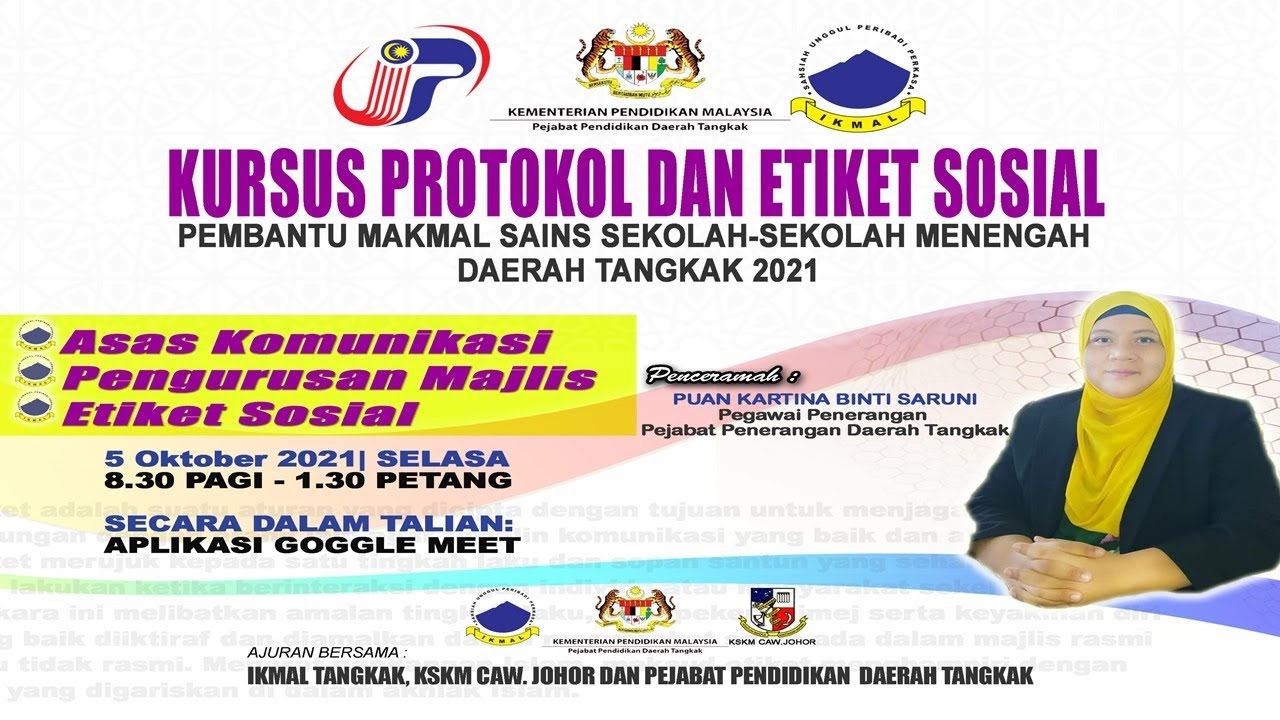 KURSUS PROTOKOL DAN ETIKET SOSIAL | PEMBANTU MAKMAL SAINS SEKOLAH ...