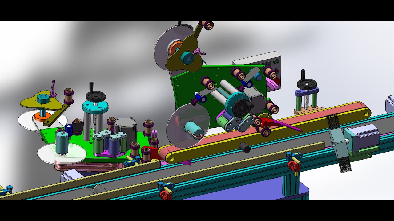 90 degree carton double sided labeling machine-industrial 3D model ...