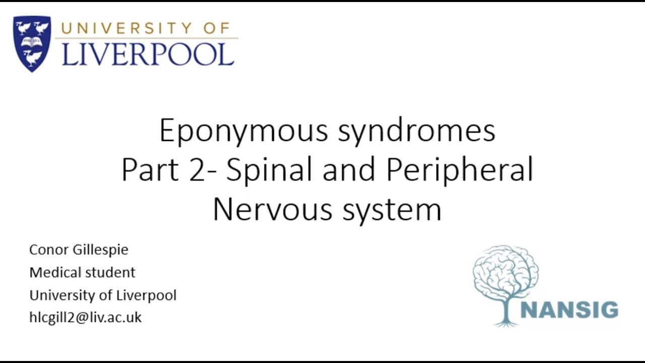 Eponymous Syndromes - Part 2 (Spinal Pathology) - YouTube