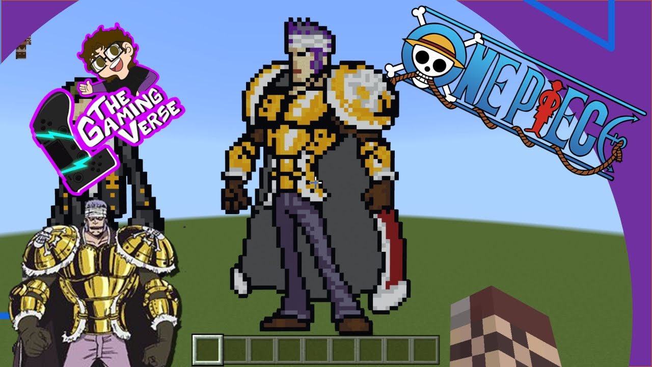 Minecraft pixel art One piece Don Krieg (Tutorial) - YouTube