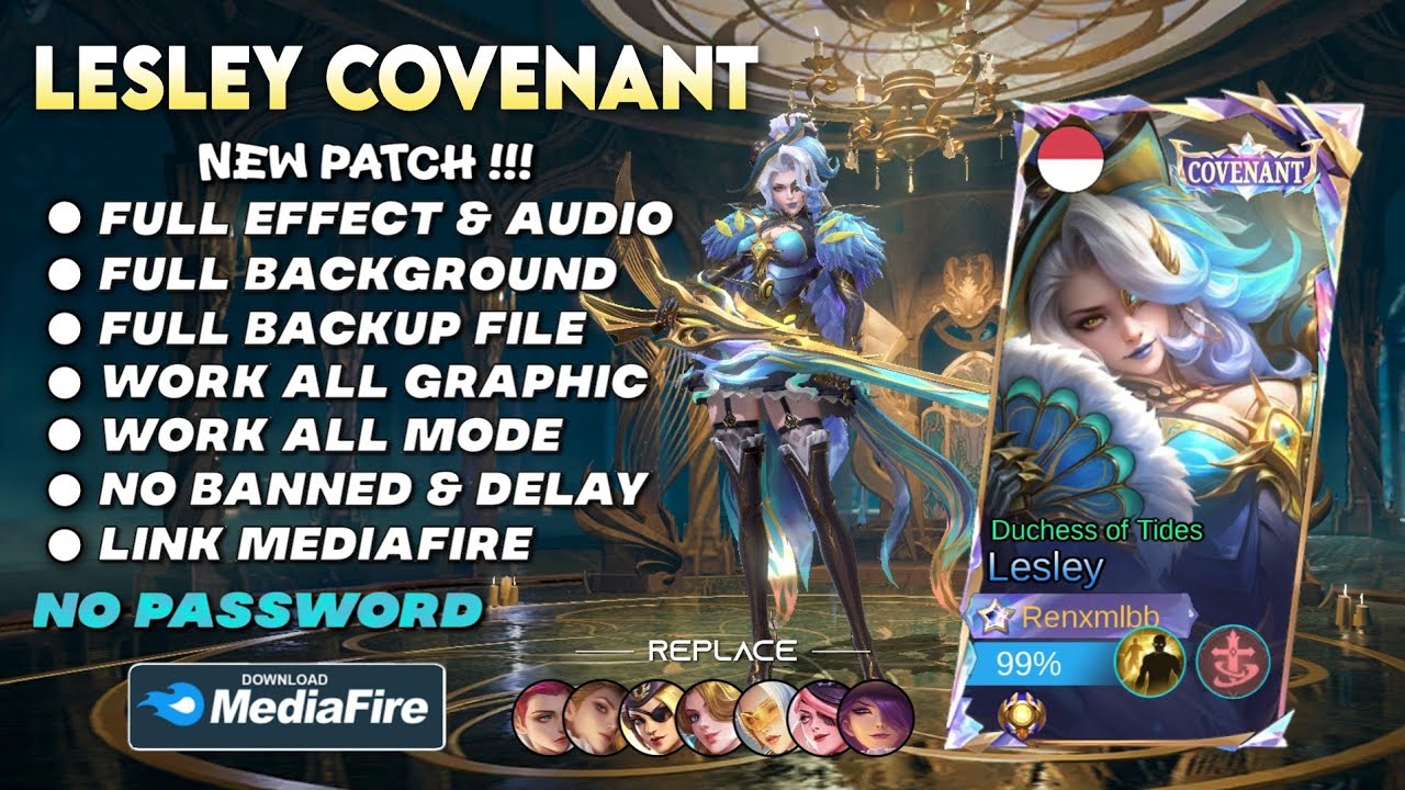 NEW! Script Skin Lesley Covenant | Full Effect & Voice - Latest Patch ...