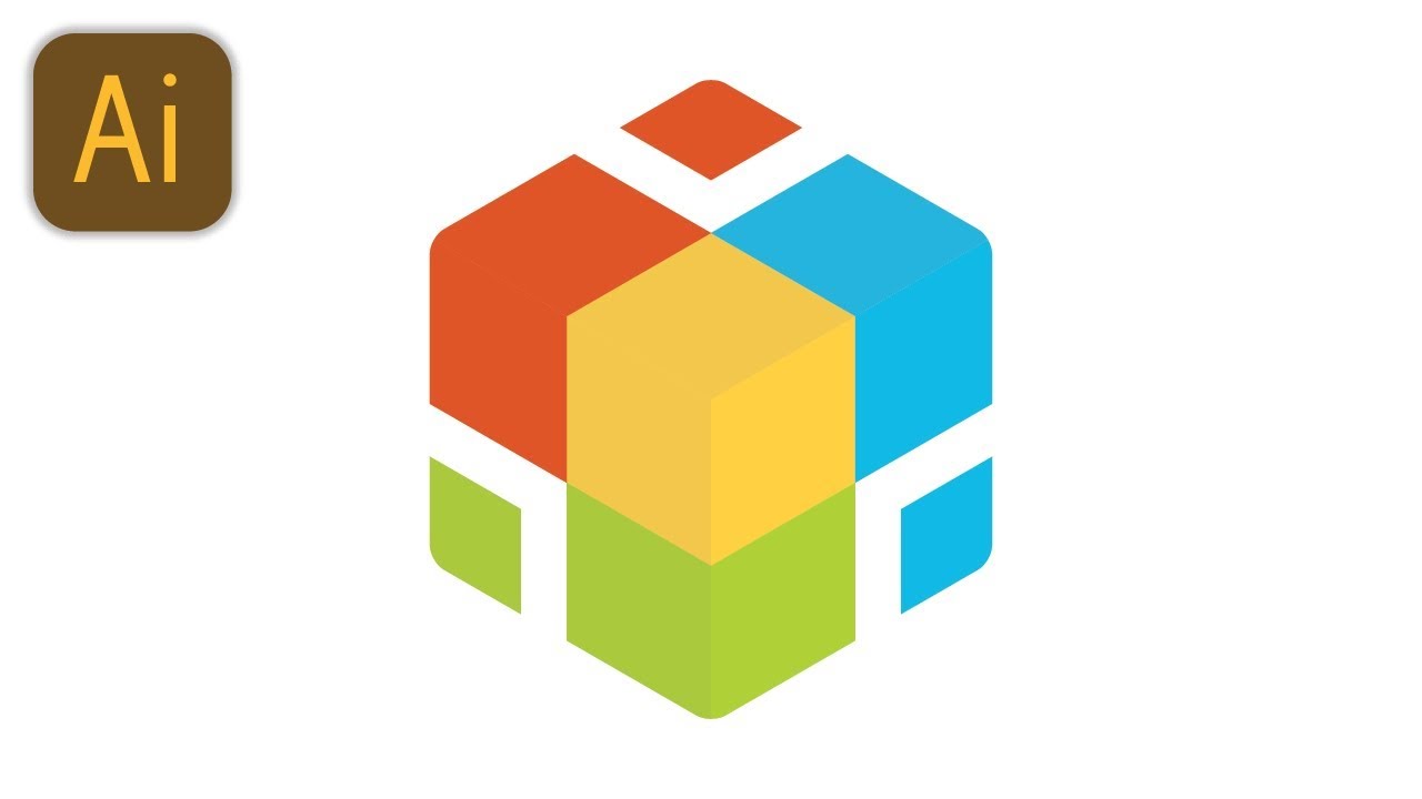Draw colorful cube logo (Illustrator Tutorial) — abcinformatic - YouTube