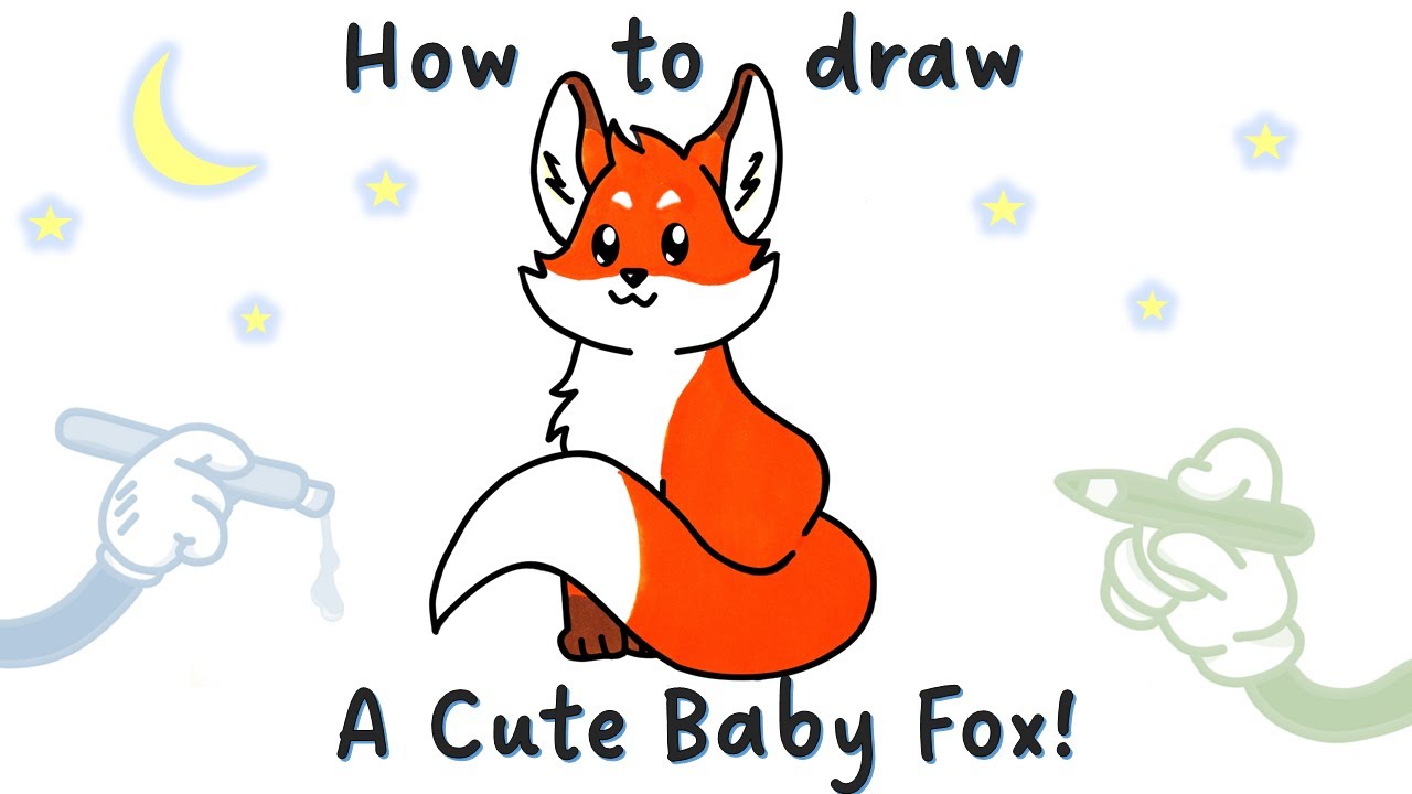How to draw a Cute Baby Fox | Happy Fingers Kids Art - YouTube
