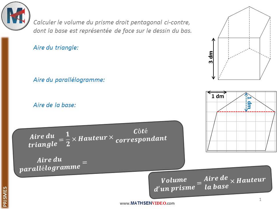 Exercice: Calcul de volume de prisme - YouTube
